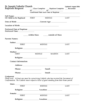 Fillable Online Baptism Request Form - uploads.weconnect.com Fax Email ...