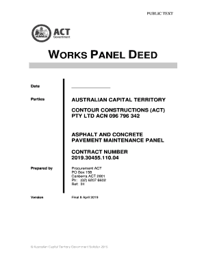 Fillable Online WORKS PANEL DEED Fax Email Print - pdfFiller