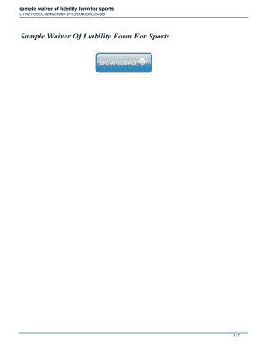 Fillable Online Sample Waiver Of Liability Form For Sports. Sample ...