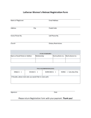 Retreat Registration Form Templates - Page 2 | pdfFiller