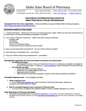 Fillable Online bop idaho Instructions and Required Documents for Fax Email Print - pdfFiller