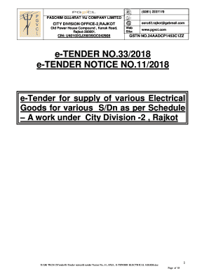 Fillable Online e-TENDER NO.33/2018 e-TENDER NOTICE NO.11/2018 Fax ...