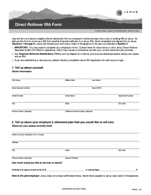 Fillable Online Direct Rollover IRA Form - Rackcdn.com Fax Email Print ...