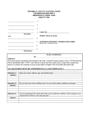 Fillable Online Plaintiff(s) -vs- JUDGE: Marty D. Nosich ) JUDGMENT ...