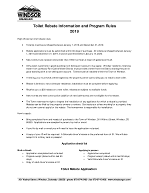 Fillable Online Toilet Rebate Information and Program Rules Fax Email Print - pdfFiller