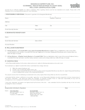 Fillable Online ROLLOVER CERTIFICATION FORM Fax Email Print - pdfFiller