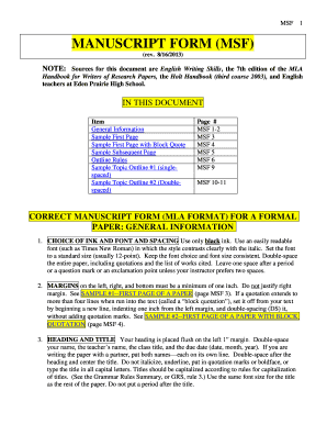 Fillable Online Manuscript Form (MSF) - Eden Prairie Schools Fax Email ...