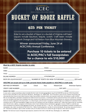Bucket Of Booze Raffle - Fill Online, Printable, Fillable, Blank ...