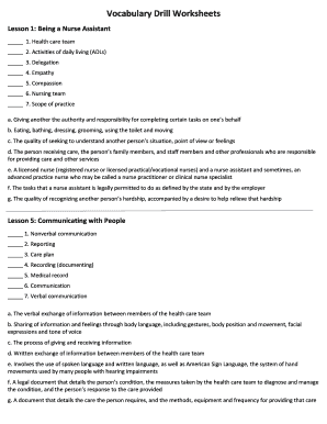 Fillable Online Vocabulary Drill Worksheets Fax Email Print - pdfFiller