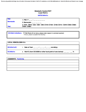 Fillable Online Hemoglobin A1c Form Fax Email Print - pdfFiller