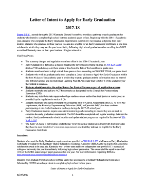 Fillable Online Performance Based Early Graduation Letter of Intent ...