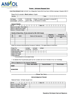Fillable Online Freeze / Unfreeze Request Form - Anmol Share Broking ...