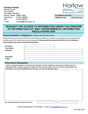 Fillable Online Request For Access To Information (FOI-EIR) Form 15.05 ...