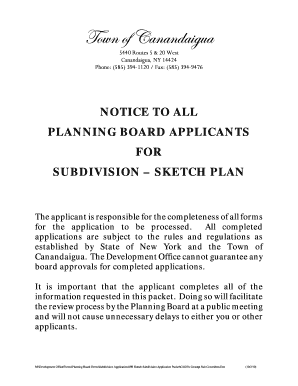 Fillable Online NOTICE TO ALL PLANNING BOARD APPLICANTS FOR Fax Email ...