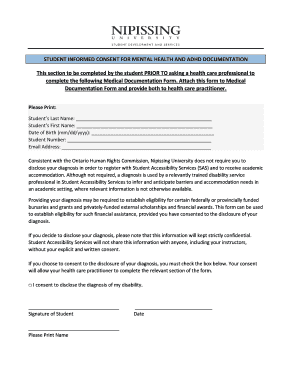 Fillable Online Mental Health Consent FormsStudent Health Services ...