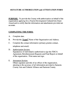 Fillable Online SIGNATURE AUTHORIZATION and ATTESTATION FORM Fax Email ...