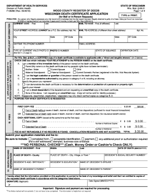 Fillable Online WOOD COUNTY REGISTER OF DEEDS Fax Email Print - pdfFiller