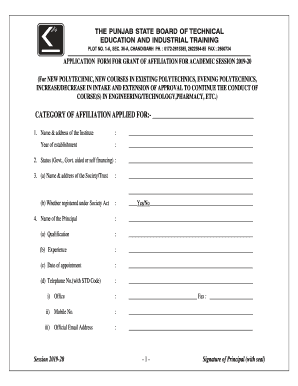 Fillable Online Application form for Grant of Affiliation for Academic ...