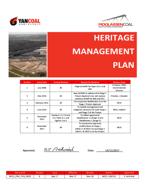 Fillable Online Heritage Management Plan V6 - Moolarben Coal Fax Email ...