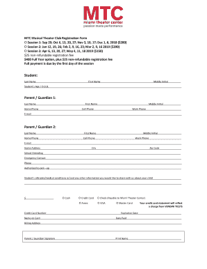 Fillable Online MTC Theater Club Registration Form 2018 2019.docx Fax ...