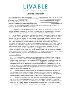 Fillable Online This Utilities Addendum ("Addendum") dated Fax Email ...