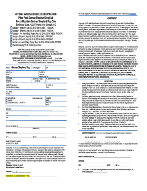 Fillable Online OFFICIAL AMERICAN KENNEL CLUB ENTRY FORM Pikes Peak Fax ...