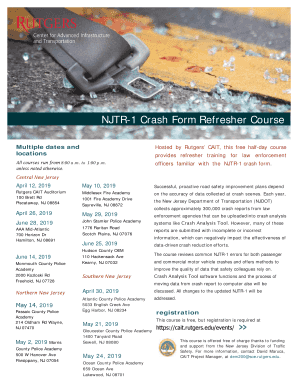 Fillable Online NJTR-1 Crash Form Refresher Course Fax Email Print ...