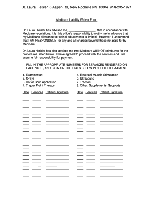 Fillable Online Medicare Liability Waiver Form Medicare. Fax Email ...