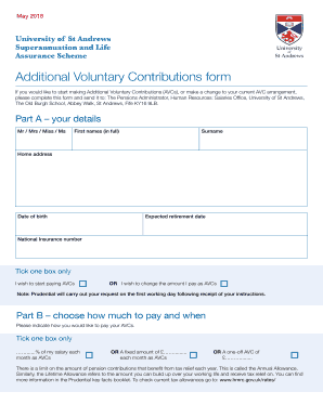 Fillable Online Additional Voluntary Contributions form Fax Email Print ...
