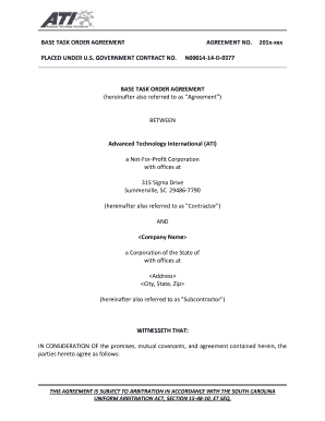 Fillable Online Task Order Agreement - nsamcenter.org Fax Email Print ...