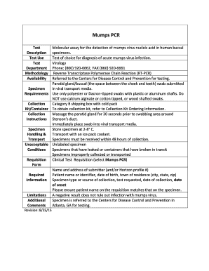 Fillable Online Mumps PCR - portal.ct.gov Fax Email Print - pdfFiller