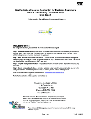 Fillable Online Weatherization Incentive Application for Business ...
