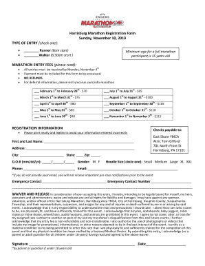 Fillable Online Harrisburg Marathon Registration Form Fax Email Print ...