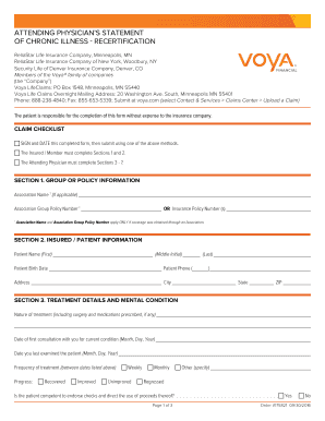 Fillable Online Attending Physician's Statement of Chronic Illness ...