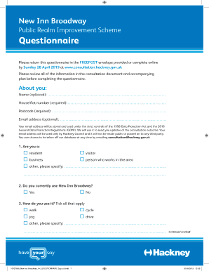 Fillable Online consultation hackney gov Public Realm Improvement ...