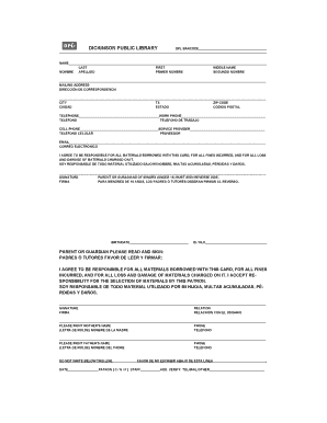 Fillable Online DICKINSON PUBLIC LIBRARY DPL BARCODE ... Fax Email ...
