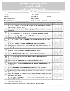 Fillable Online SDOH Screening Tool Fax Email Print - pdfFiller
