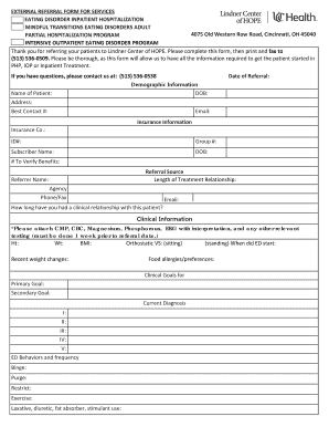 Fillable Online EXTERNAL REFERRAL FORM FOR SERVICES Fax Email Print ...