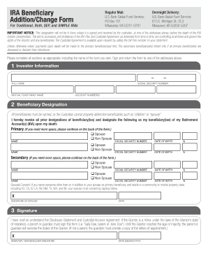 Fillable Online IRA Beneficiary Addition/Change Form 615 E. Michigan St ...