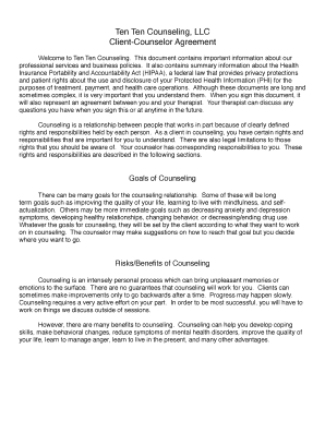 Fillable Online Client-Counselor Agreement Fax Email Print - pdfFiller