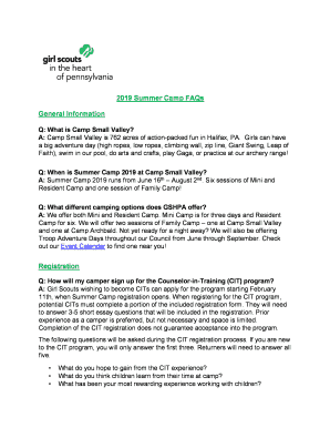 Fillable Online Q: What is Camp Small Valley Fax Email Print - pdfFiller