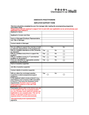 Fillable Online Associate practioner employers support form Fax Email ...