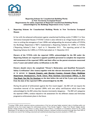 Fillable Online Reporting Scheme for Unauthorised Building Works in New ...