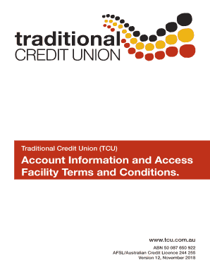 Fillable Online Traditional Credit Union (TCU) Account Information and ...