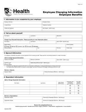 Fillable Online Employee Changing Information Fax Email Print - pdfFiller