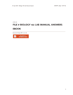 Biology 102 Lab Manual Answers - Fill Online, Printable, Fillable ...