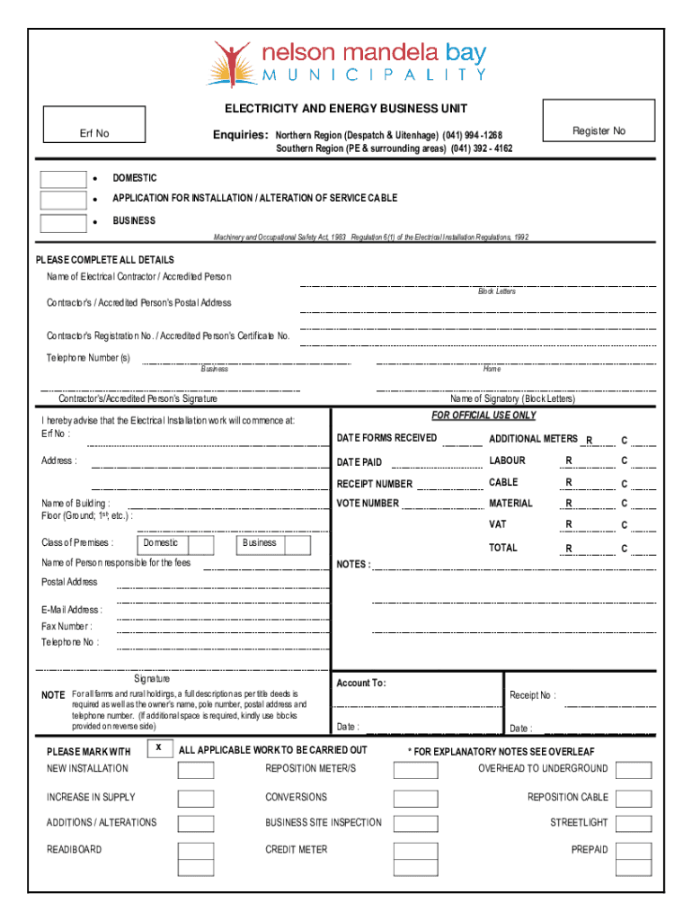 ELECTRICITY AND ENERGY BUSINESS UNIT: Fill out & sign online | DocHub
