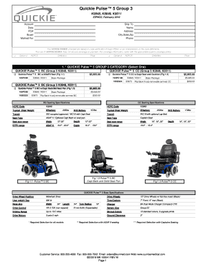 Fillable Online Quickie Pulse 5 Order Form - Sunrise Medical Fax Email ...