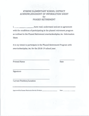 Fillable Online KYRENE ELEMENTARY SCHOOL DISTRICT ACKNOWLEDGEMENT OF ... Fax Email Print - pdfFiller