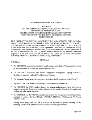 Fillable Online INTERGOVERNMENTAL AGREEMENT - pvaz.granicus.com Fax ...